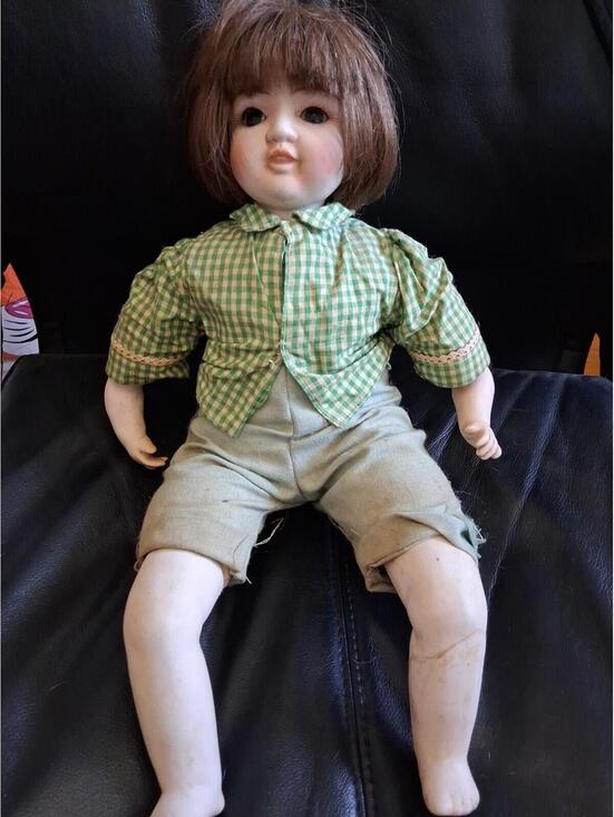 Other | Vintage Primitive Boy Doll Ceramic Headhands Cloth Body ...